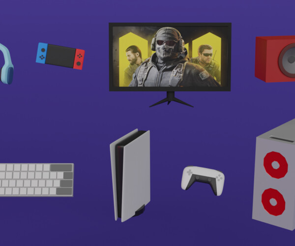 ArtStation - ISOMETRIC GAMING ROOM | Game Assets