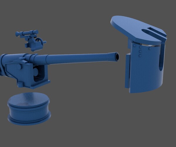 ArtStation - 120-40mm WW2 Italian Navy Howitzer-Obice 1-200 scale - 3D ...