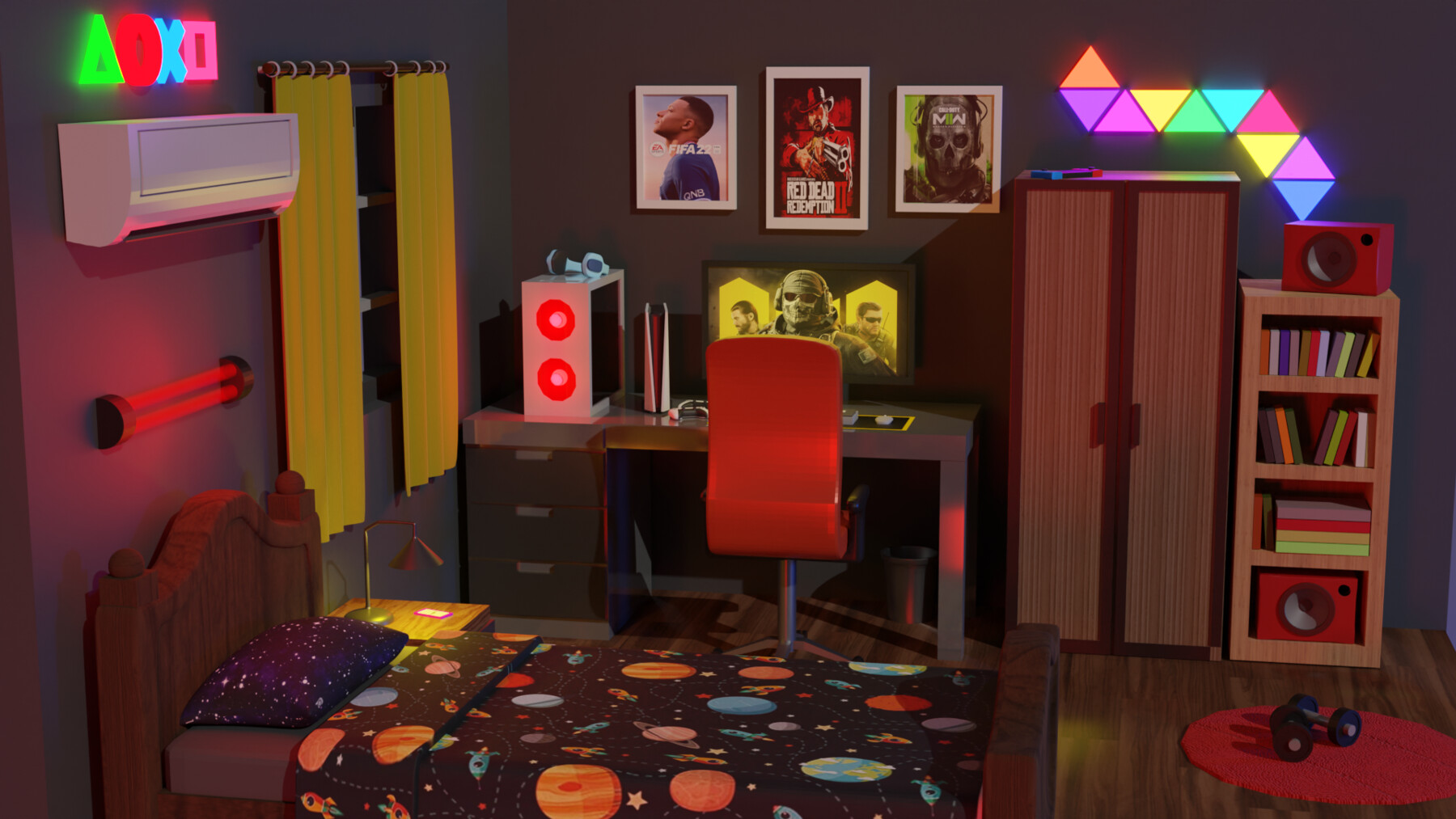 ArtStation - ISOMETRIC GAMING ROOM | Game Assets