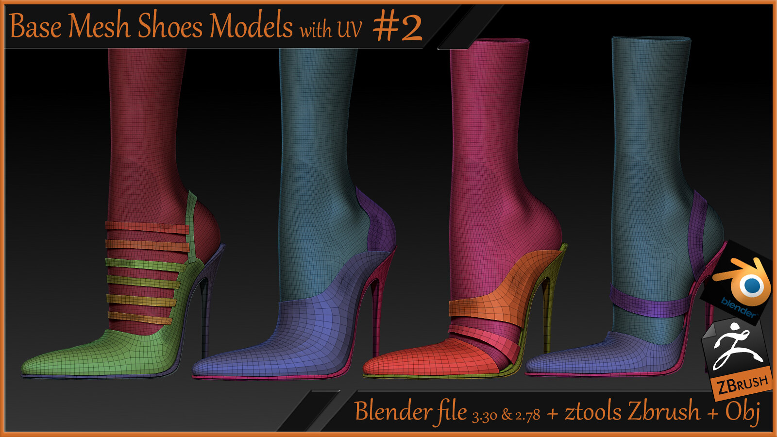 ArtStation - Base Mesh Shoes models #2 | Resources