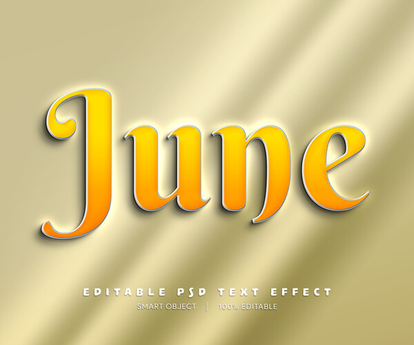 ArtStation - 3D June PSD fully editable text effect. Layer style PSD ...