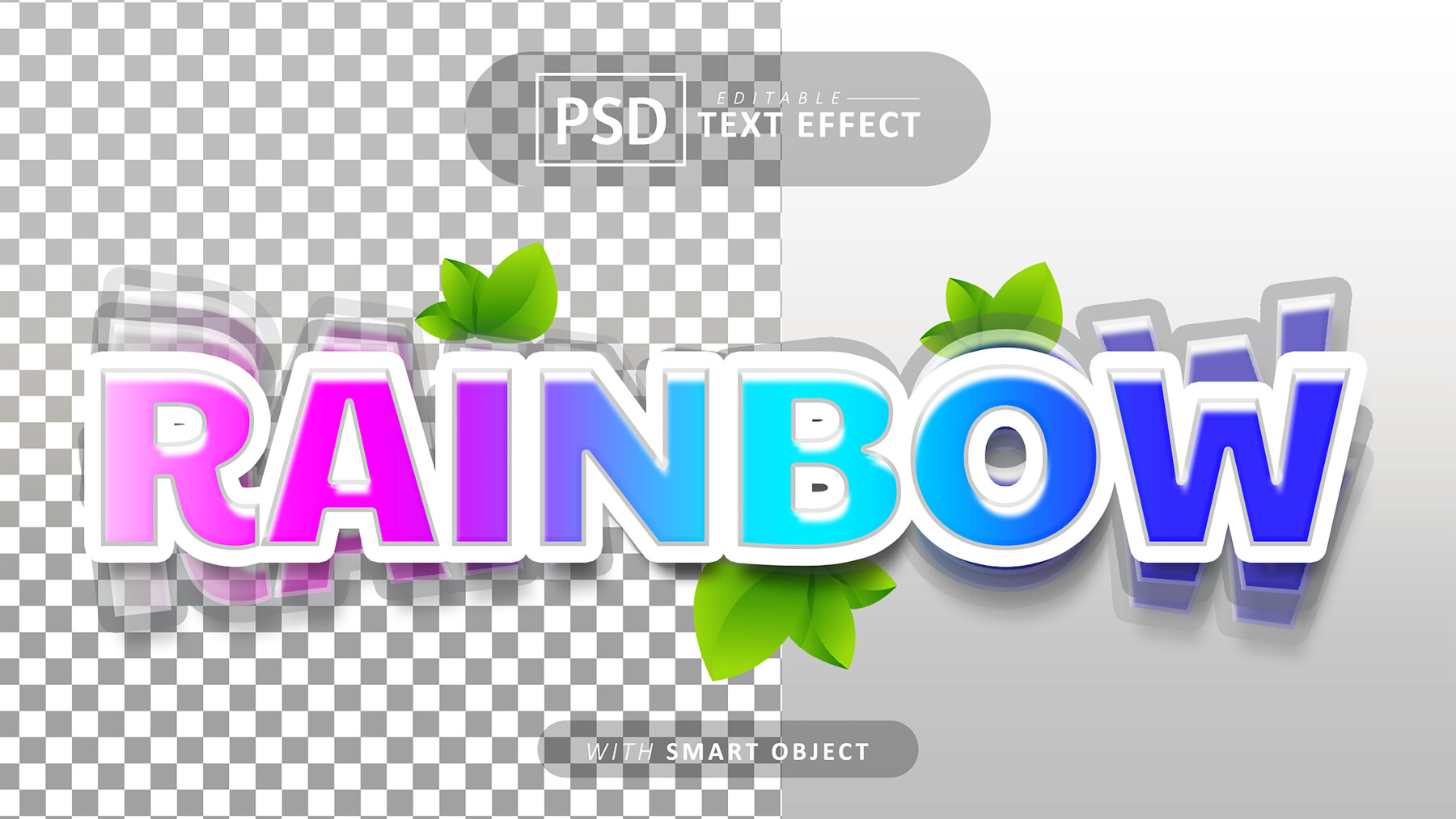 ArtStation - 3D Rinbow. PSD fully editable text effect. Layer style PSD ...
