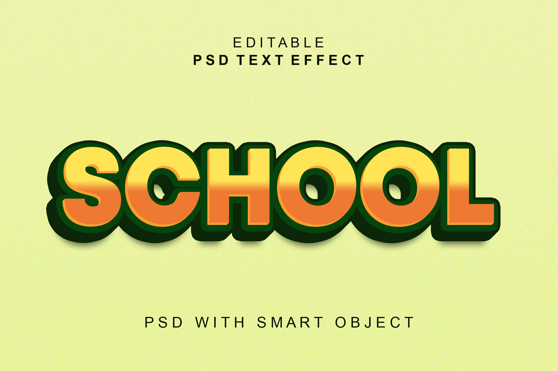 ArtStation - 3D School. PSD fully editable text effect. Layer style PSD ...