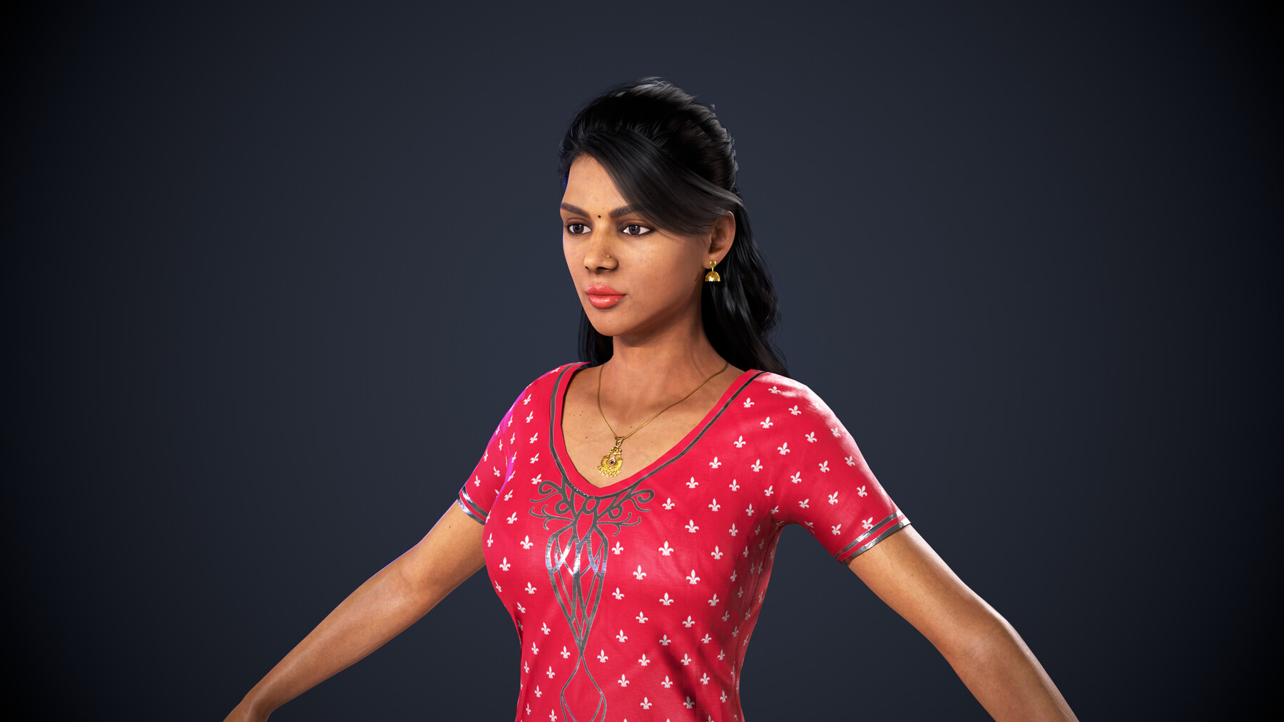 ArtStation - Indian Girl Rigged Low poly | Game Assets