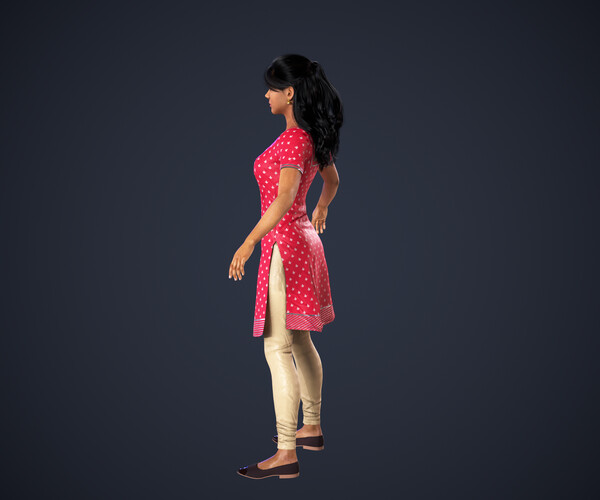 ArtStation - Indian Girl Rigged Low poly | Game Assets