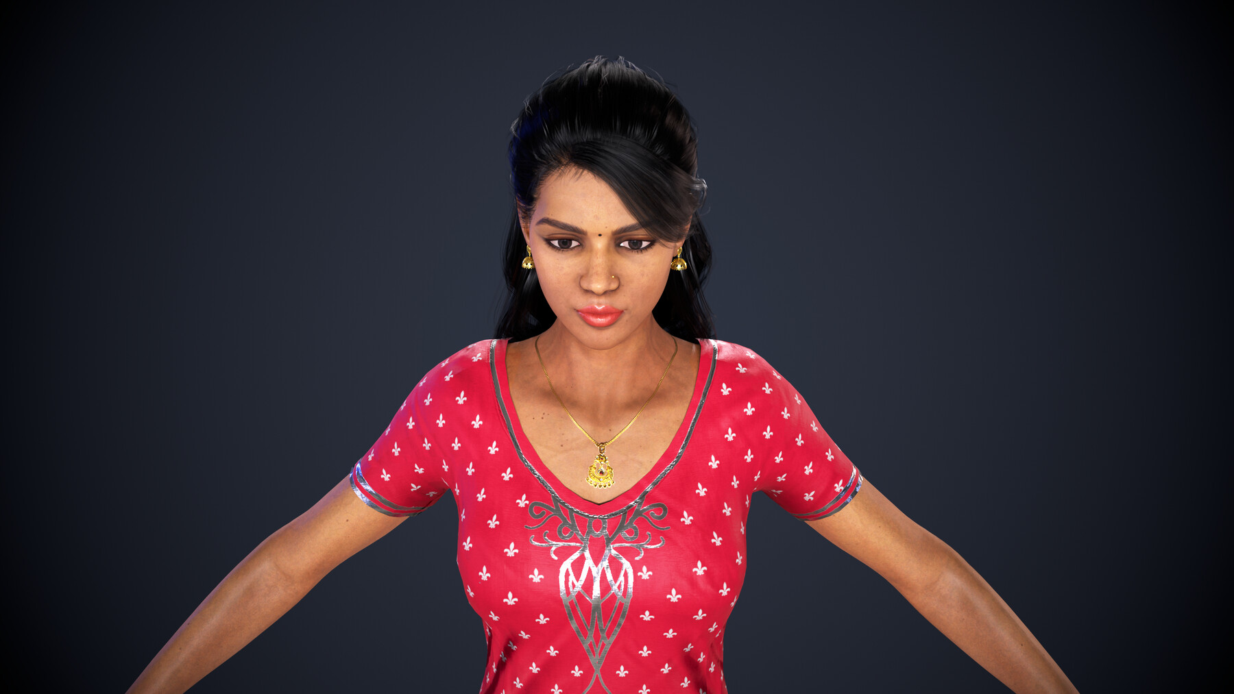 ArtStation - Indian Girl Rigged Low poly | Game Assets