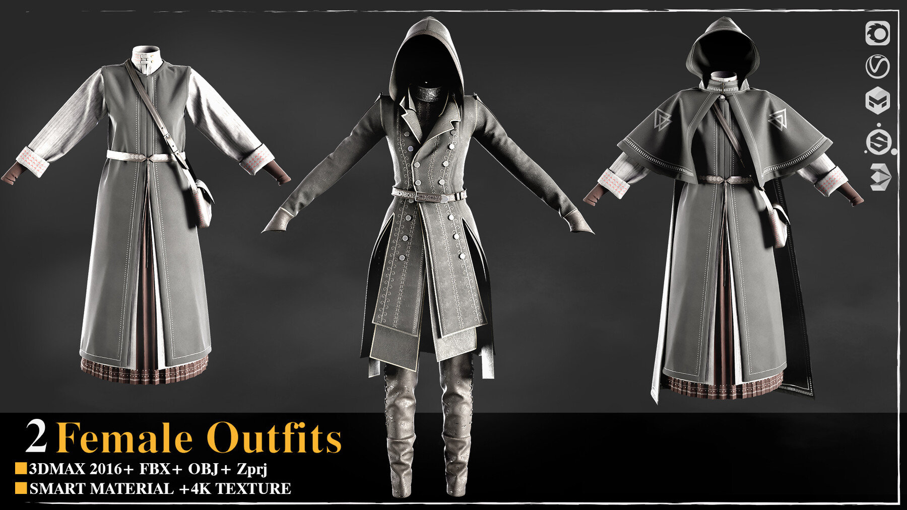 ArtStation - 2 Fantasy Outfits /Marvelous Designer / 4k Textures/Smart ...