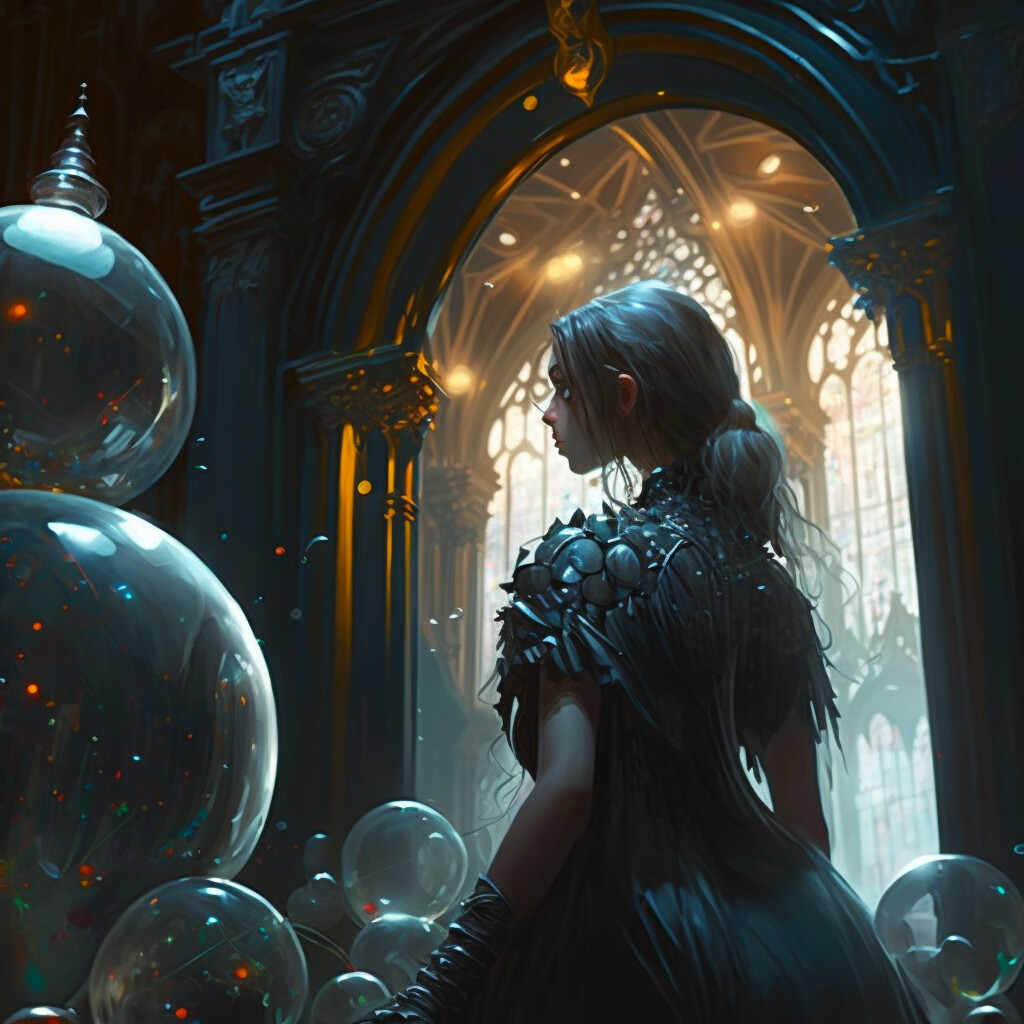ArtStation - Gothic Elegance: Young Woman in Black Dress and Pearls 10 ...