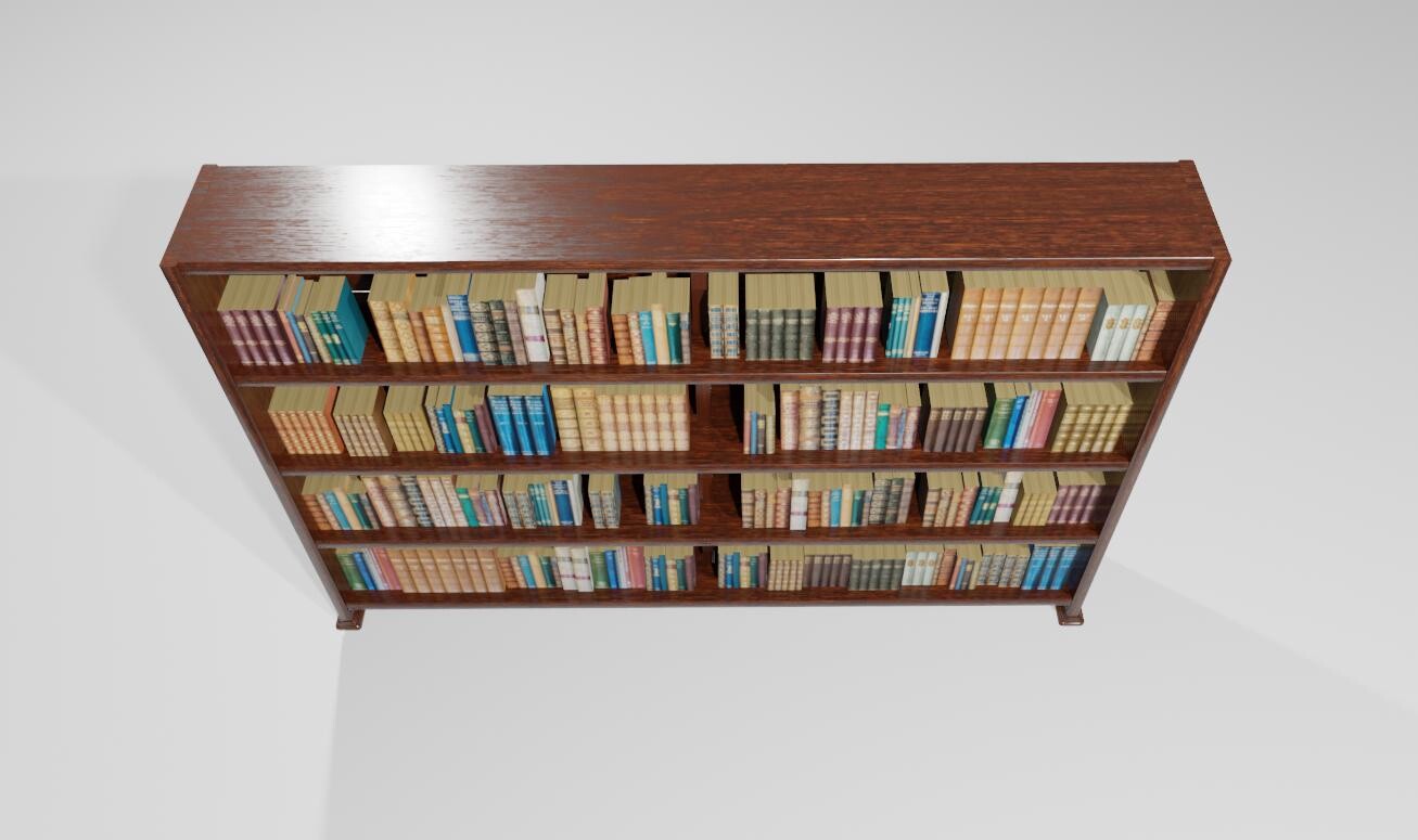 ArtStation - Old Wood Bookcase - Library - Estante de Livros Low-poly ...