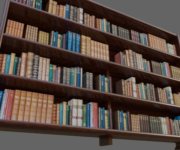 ArtStation - Old Wood Bookcase - Library - Estante de Livros Low-poly ...