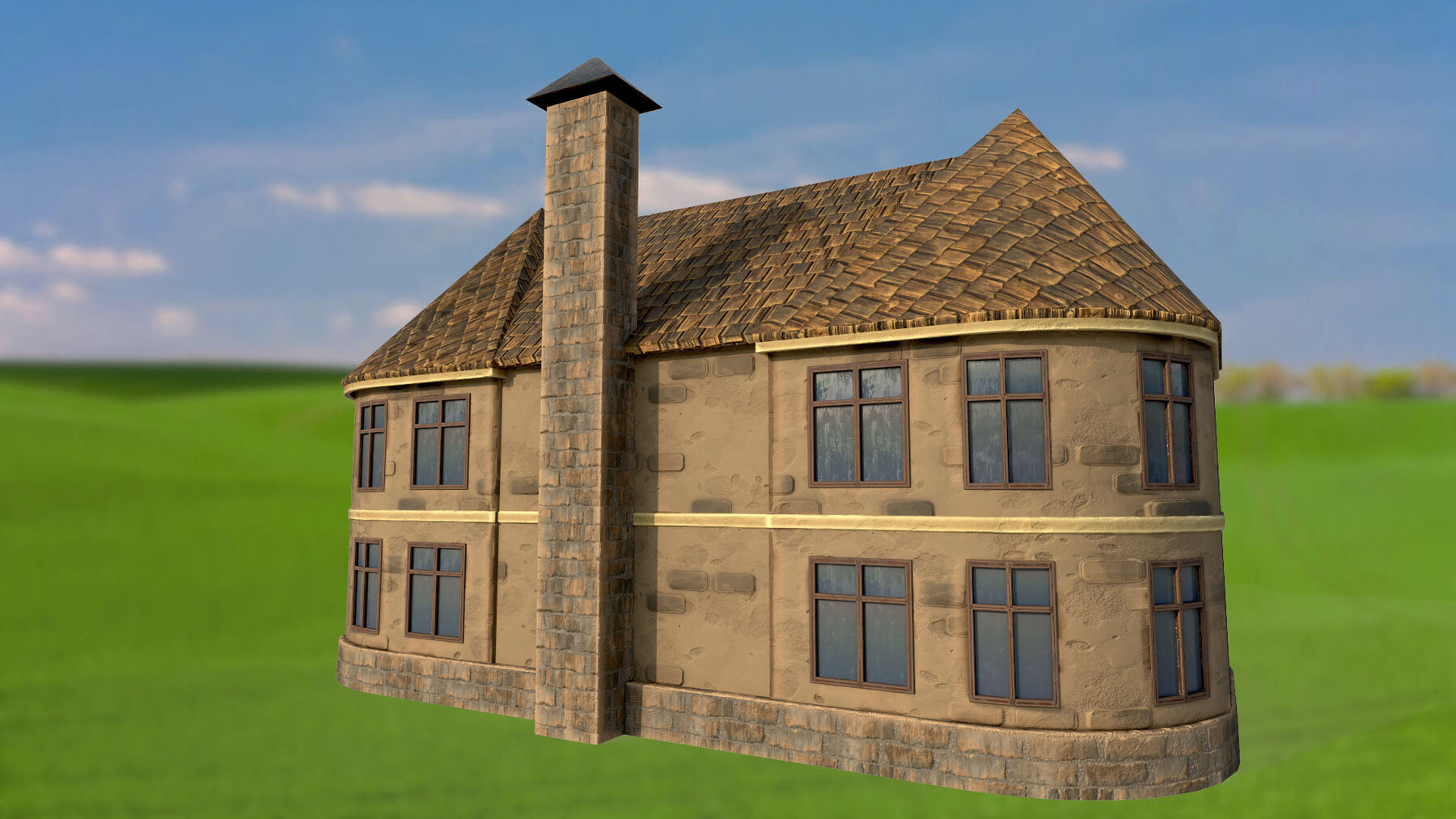 ArtStation - House homestead villa PBR lgame ready Low-poly 3D model ...