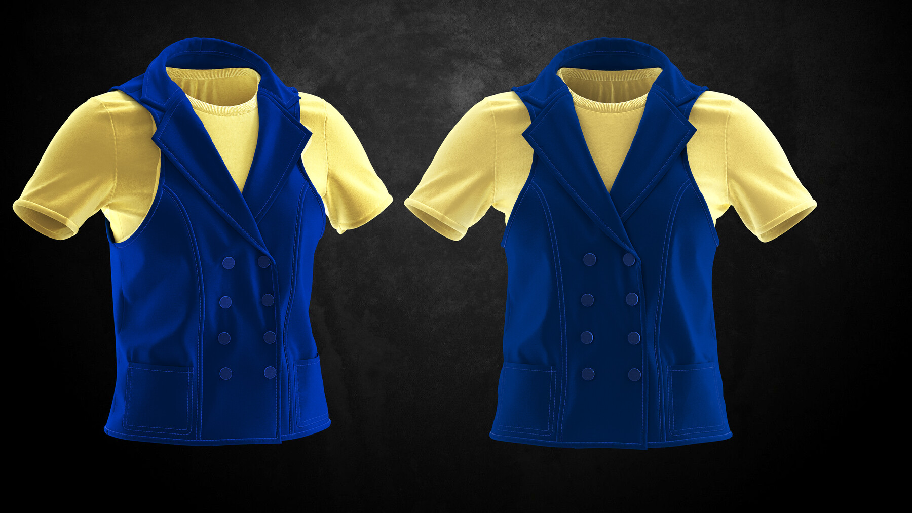 ArtStation - Pack of 10-woman vest / marvelous designer / clo3d / OBJ ...
