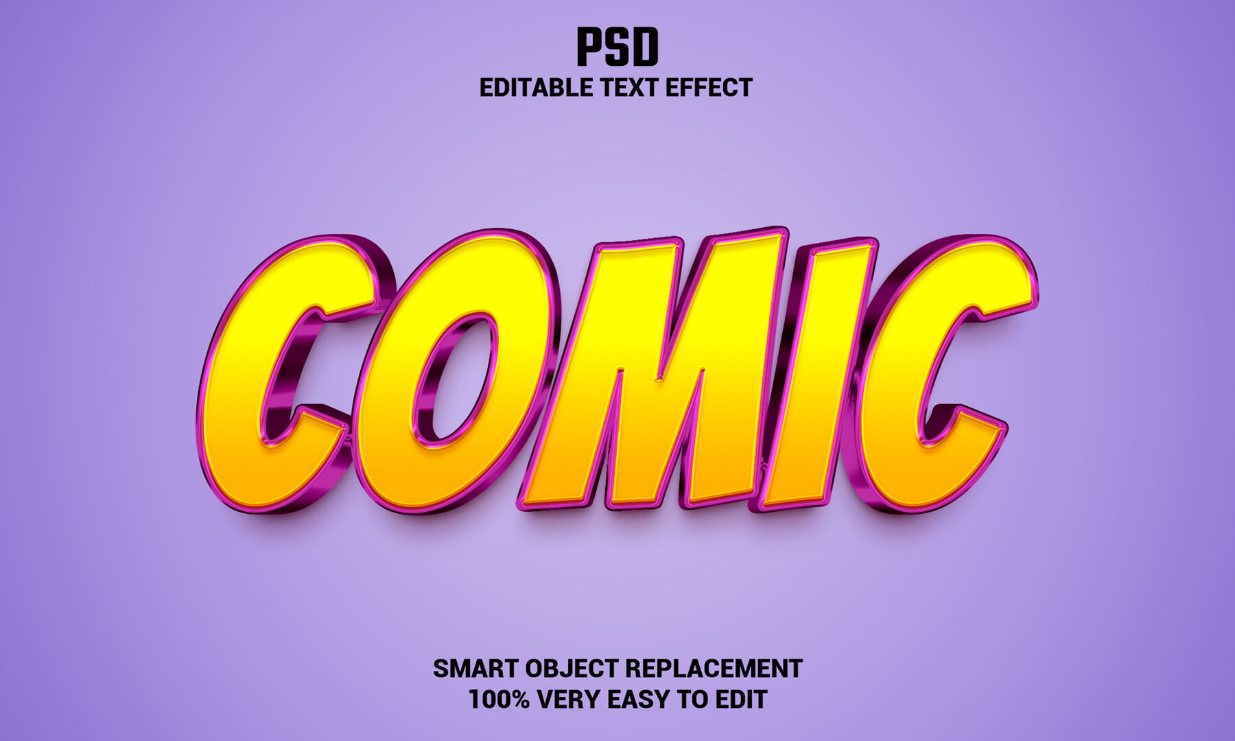 ArtStation - 3D Comic. PSD fully editable text effect. Layer style PSD ...