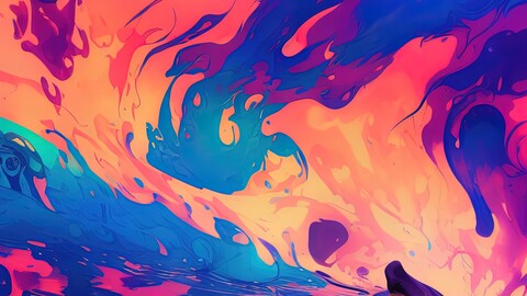 ArtStation - Abstract colorful fluid background, Fluid painting ...