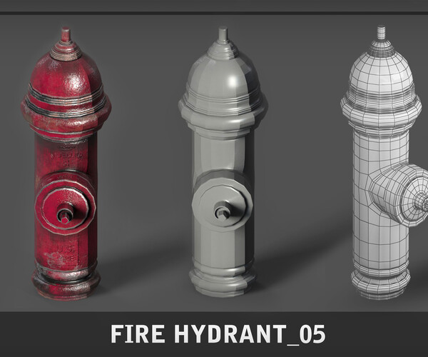 ArtStation - 7 Fire Hydrant + Material | Game Assets