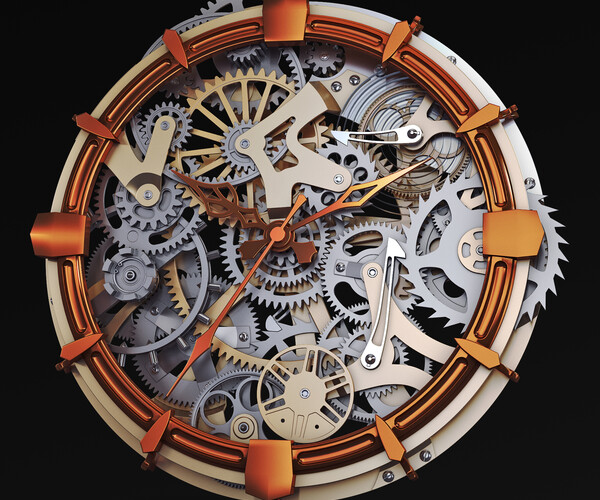 ArtStation - Clock Mechanism With Gears v 2 | Resources