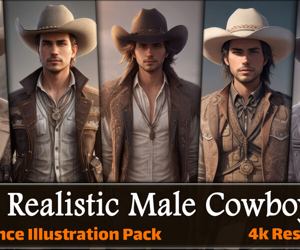 ArtStation - 300 Realistic Male Cowboy Reference Pack | 4K | v.2 | Artworks