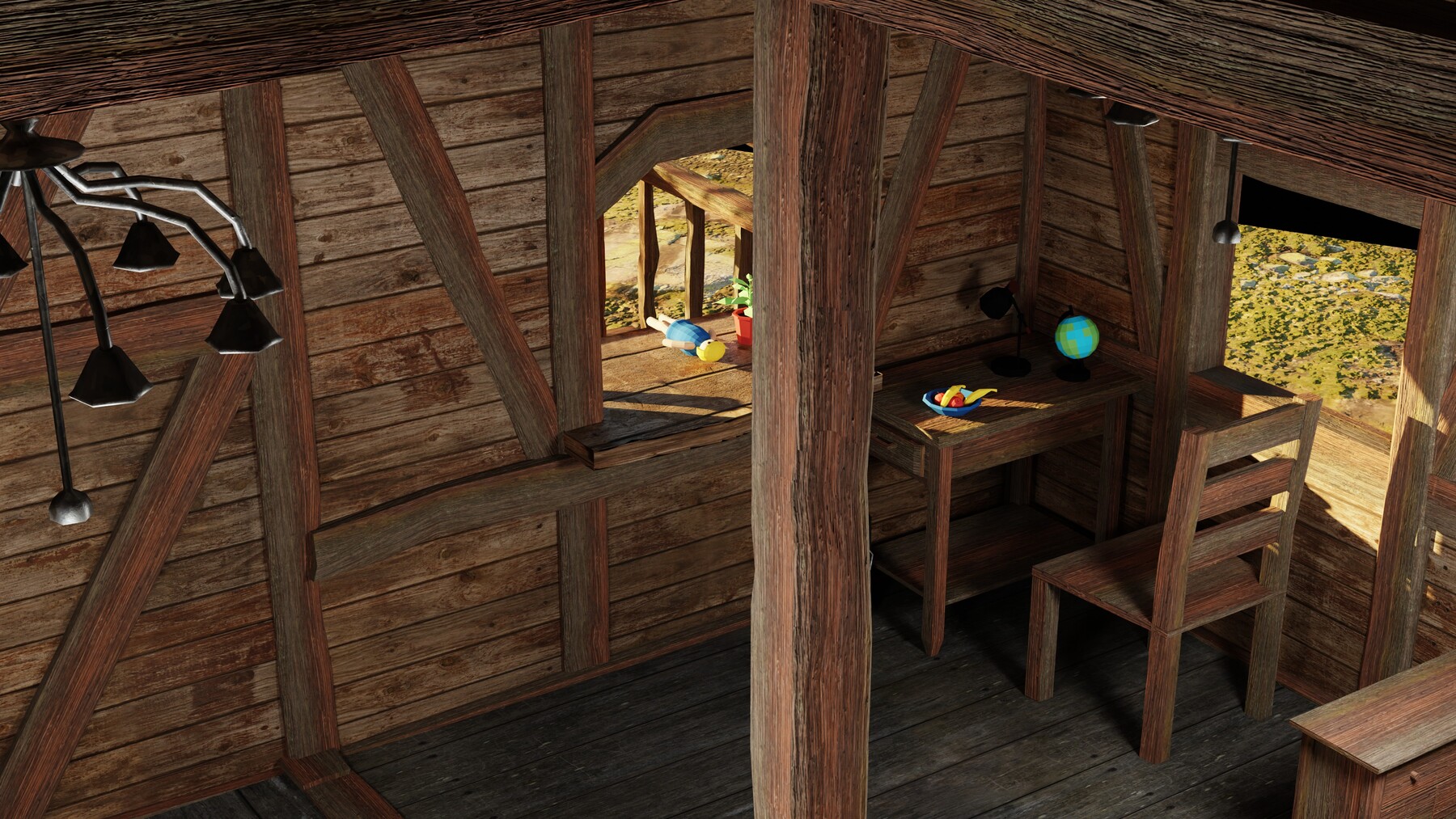 ArtStation - Wood House with Interior (Shown Props Included) | Game Assets