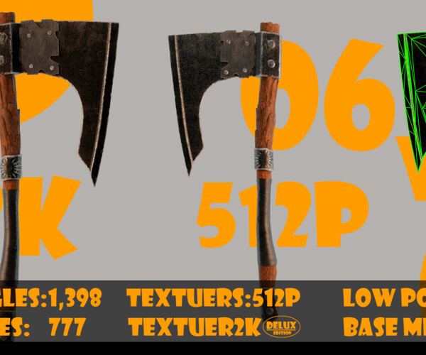 ArtStation - Axe collection-game assets-vol 02 | Game Assets