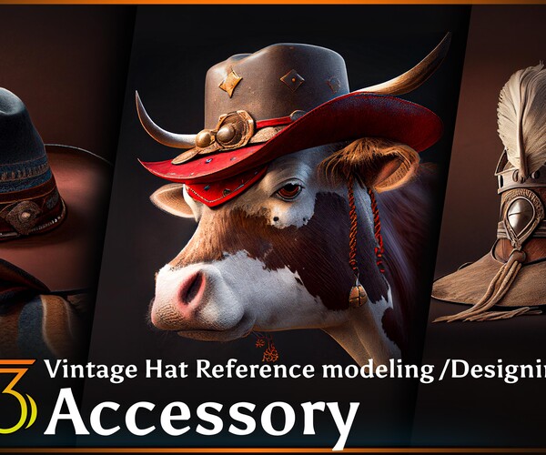 ArtStation - 183 Accessory Vintage Hat Reference modeling /Designing ...