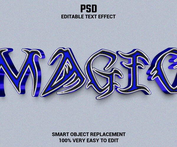 ArtStation - 3D Magic. PSD fully editable text effect. Layer style PSD ...