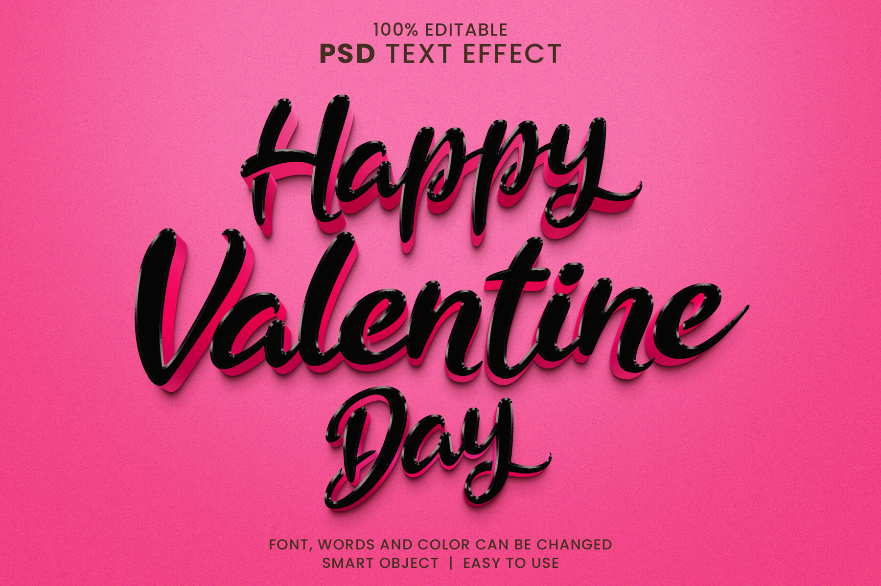 ArtStation - Happy Valentine Day PSD fully editable text effect. Layer ...