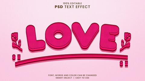 ArtStation - Love PSD fully editable text effect. Layer style PSD ...