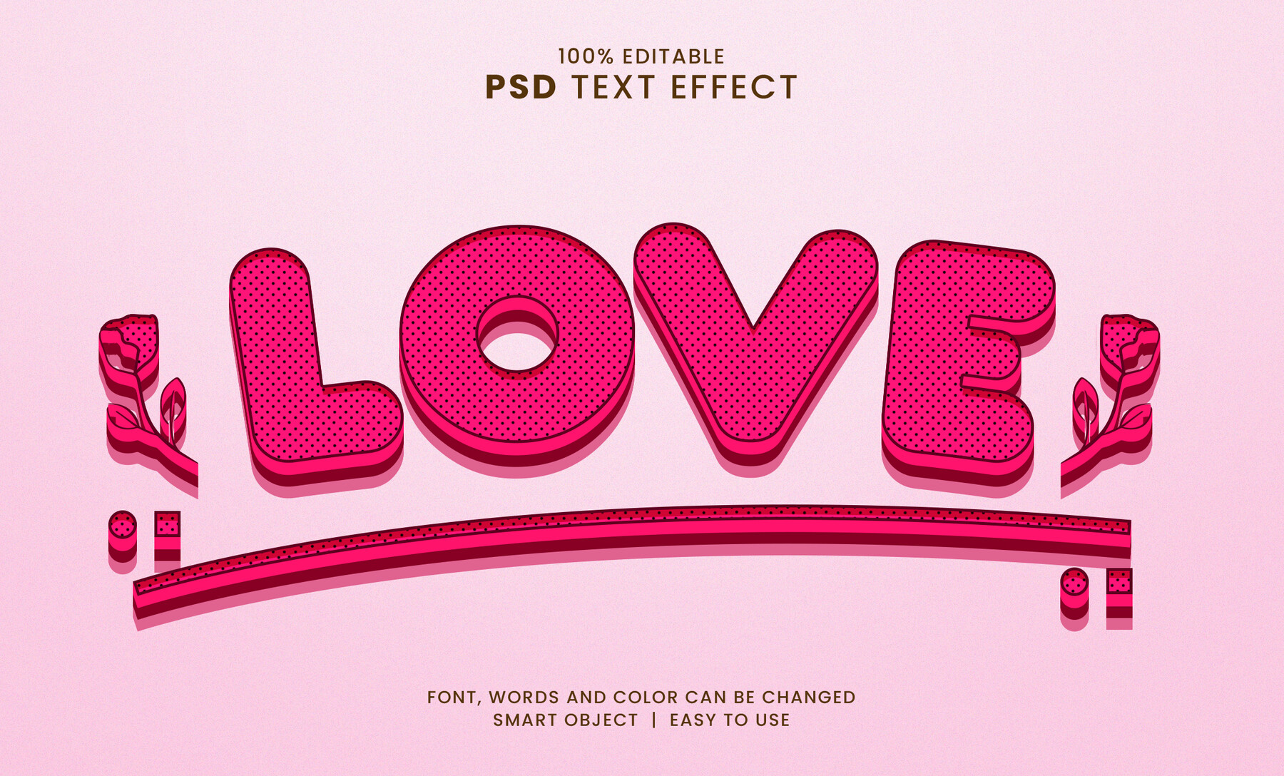 ArtStation - Love PSD fully editable text effect. Layer style PSD ...