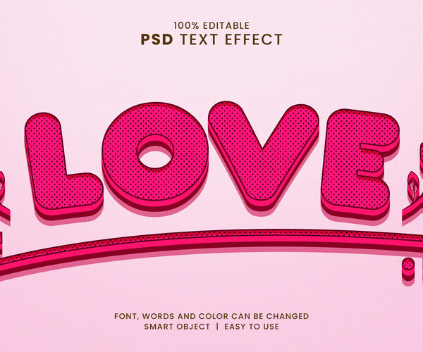 ArtStation - Love PSD fully editable text effect. Layer style PSD ...