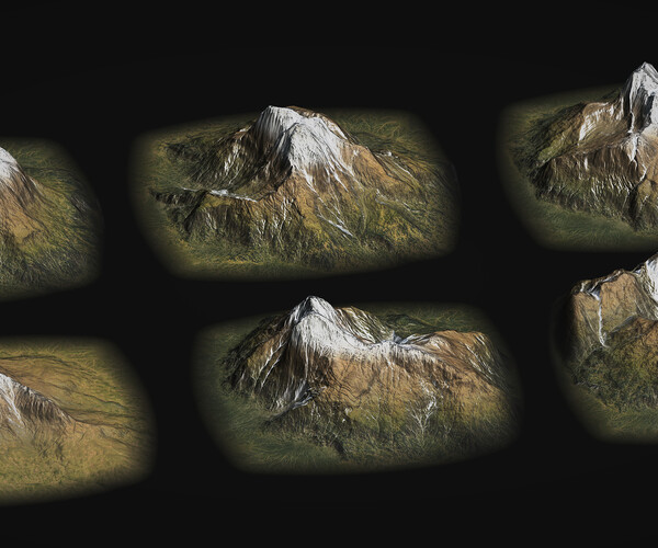 ArtStation - Realistic Background Mountains low-poly pack | Game Assets