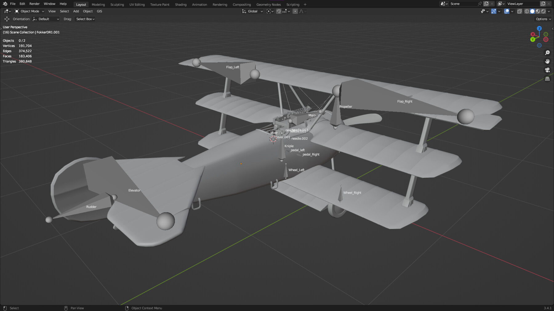 ArtStation - Fokker Dr.I - ww1 Red baron - 3d model | Resources