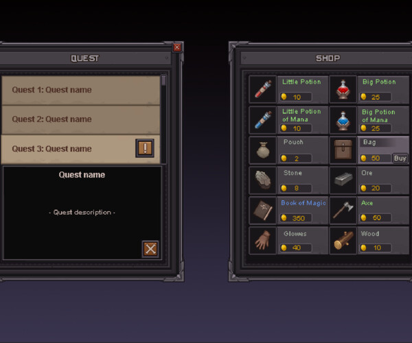 ArtStation - Dark Pixel UI | Game Assets