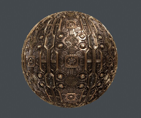 ArtStation - Steampunk Seamless PBR Texture 09 | Resources