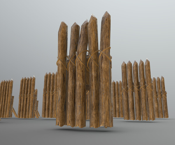 ArtStation - Wooden Palisade Pack JFG V2 | Game Assets