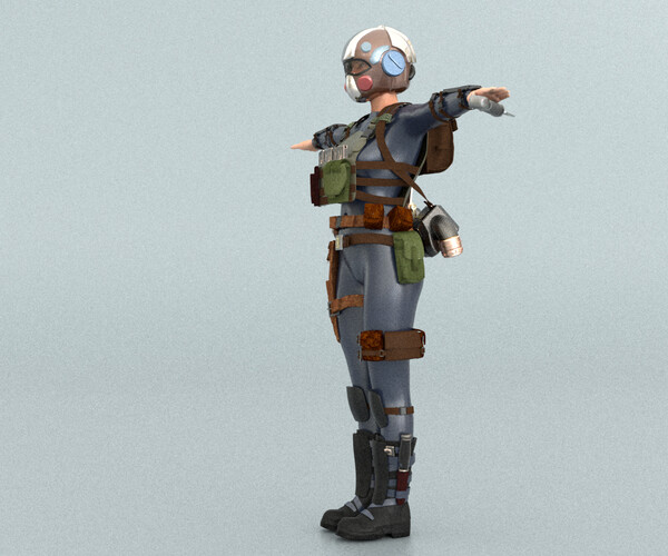 ArtStation - laos Game Female Soldier | Game Assets