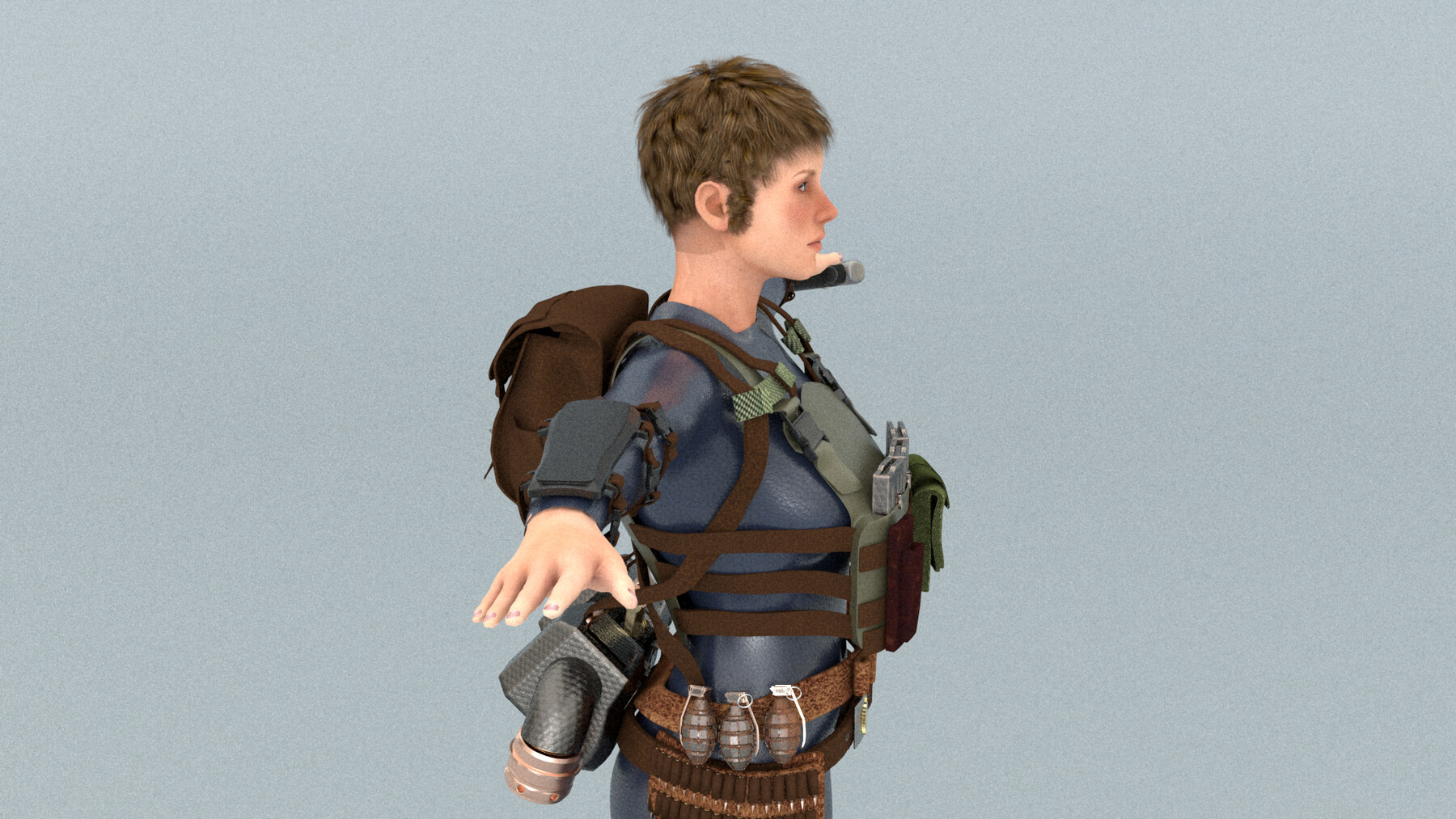 ArtStation - laos Game Female Soldier | Game Assets