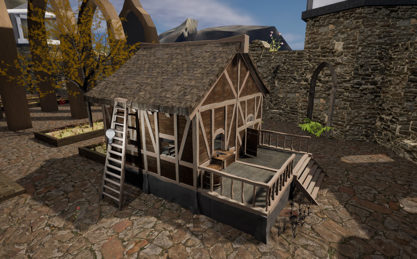 ArtStation - Wood House with Interior (Shown Props Included) | Game Assets