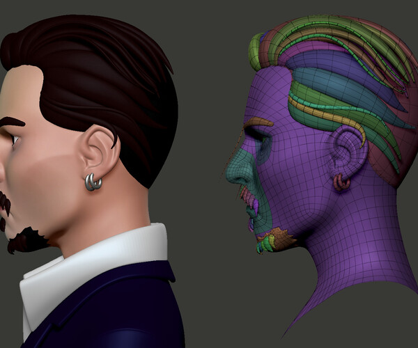ArtStation - Stylized Male Character Head Model - Johnny | Resources