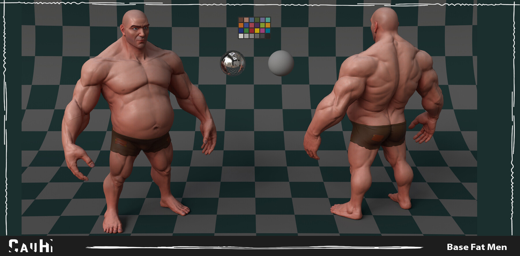 ArtStation - Stylized Fat Man Anatomy Game Model | Game Assets