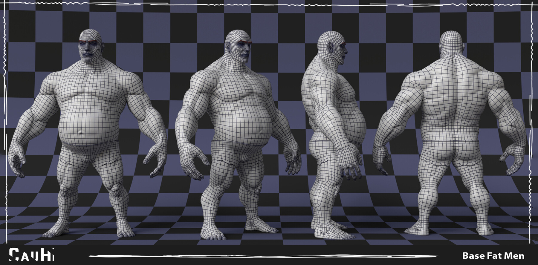 ArtStation - Stylized Fat Man Anatomy Game Model | Game Assets