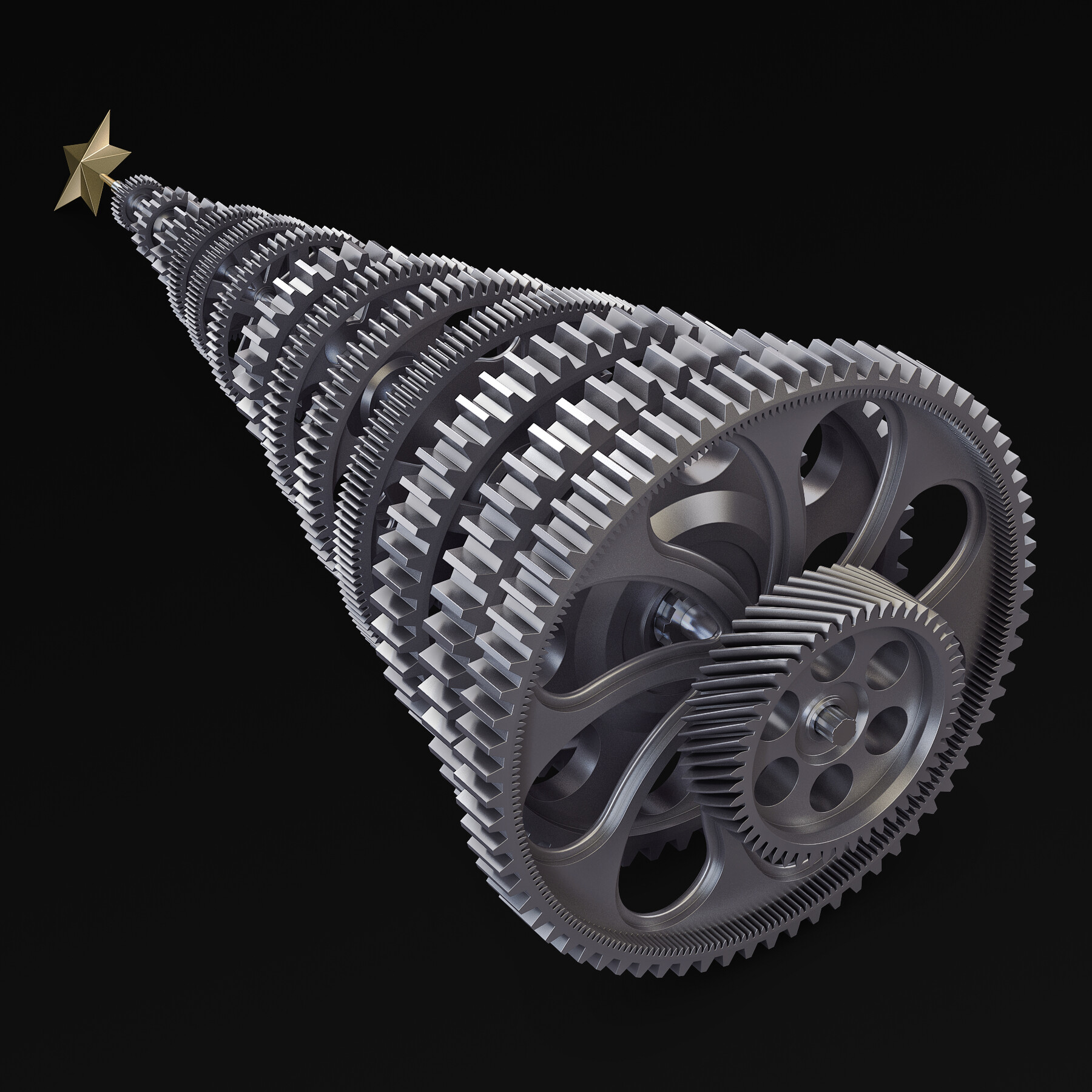 ArtStation - Stylized Gear Christmas Tree v 1 | Resources