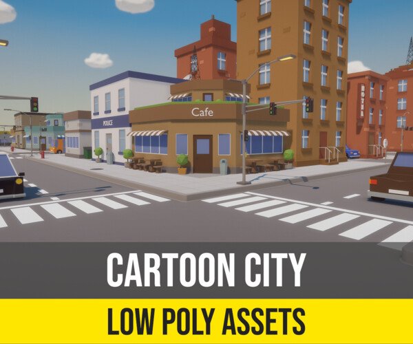 ArtStation - Low Poly Cartoon City - Asset for Unity 3D, Map and Models ...