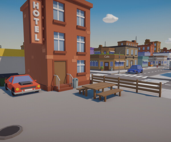 ArtStation - Low Poly Cartoon City - Asset for Unity 3D, Map and Models | Game Assets