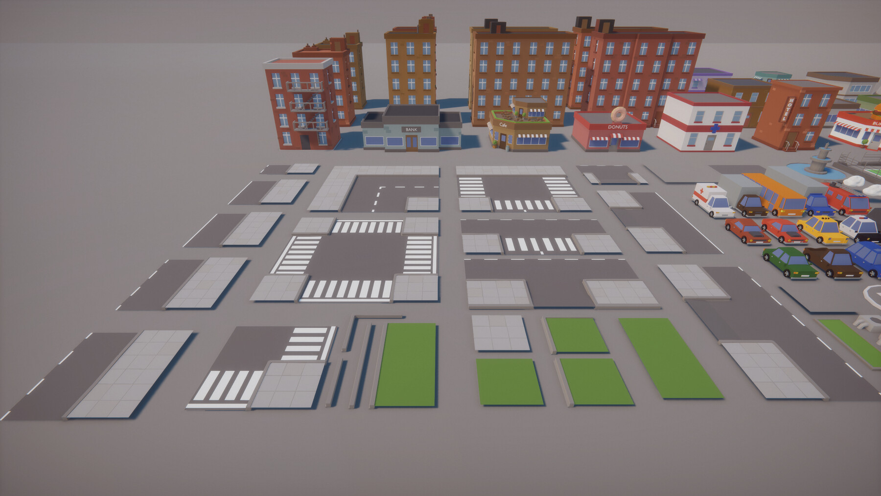 ArtStation - Low Poly Cartoon City - Asset for Unity 3D, Map and Models | Game Assets