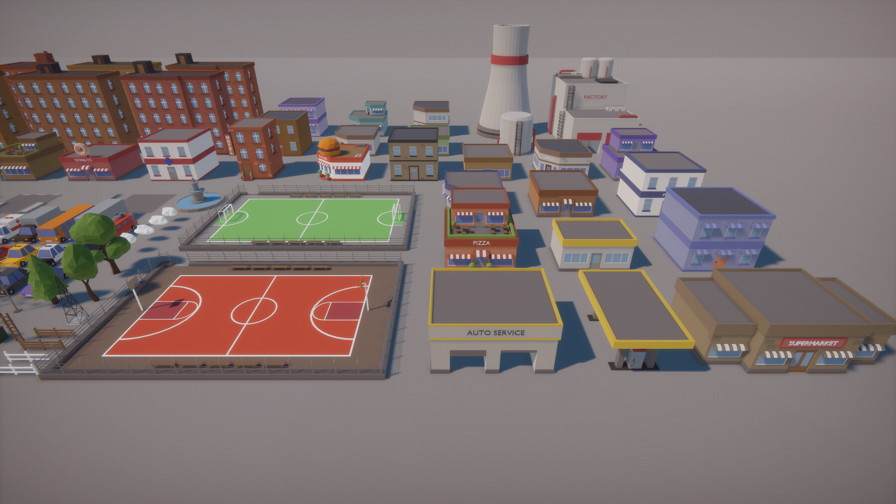 ArtStation - Low Poly Cartoon City - Asset for Unity 3D, Map and Models ...