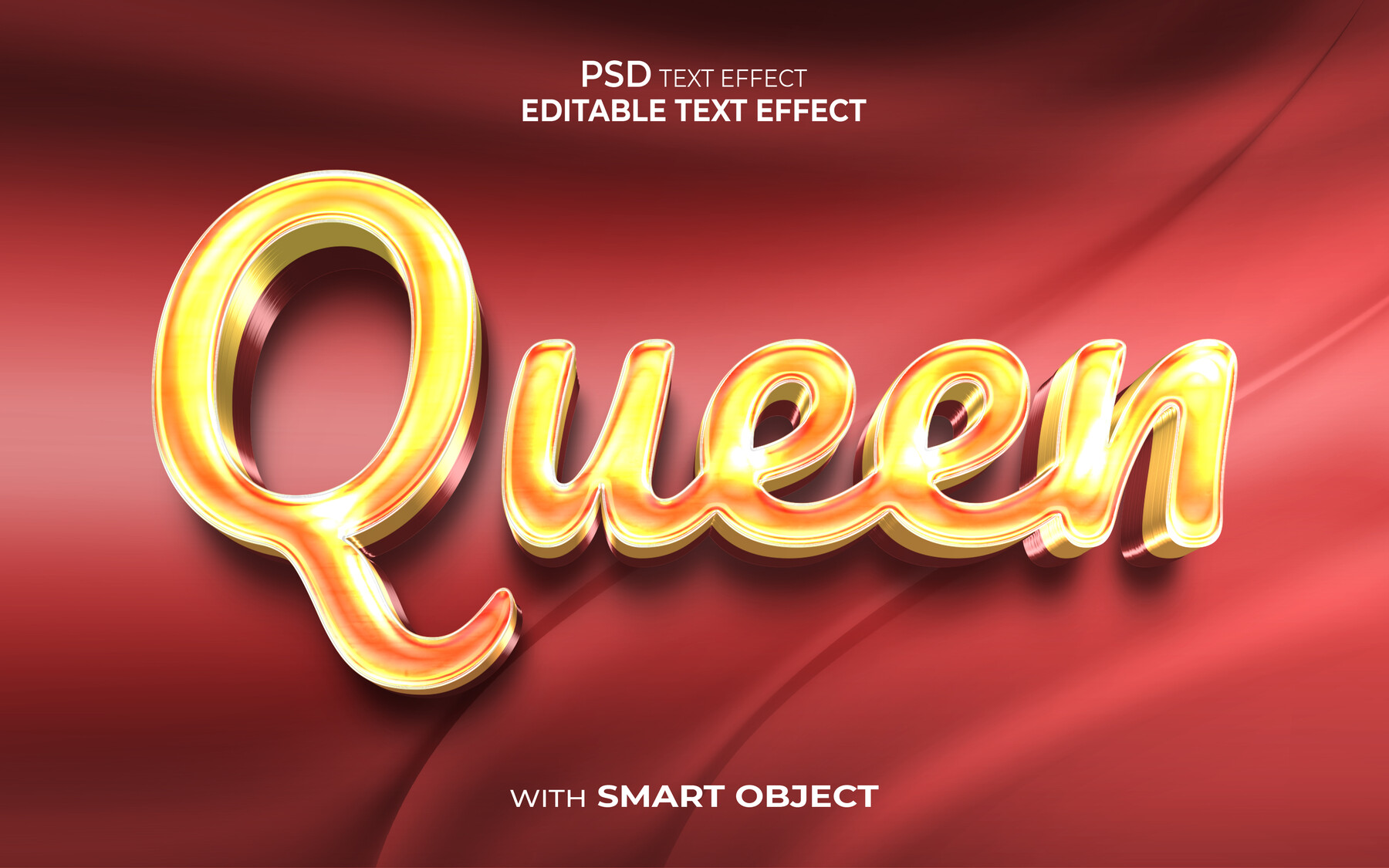 ArtStation - 3D Queen. PSD fully editable text effect. Layer style PSD ...