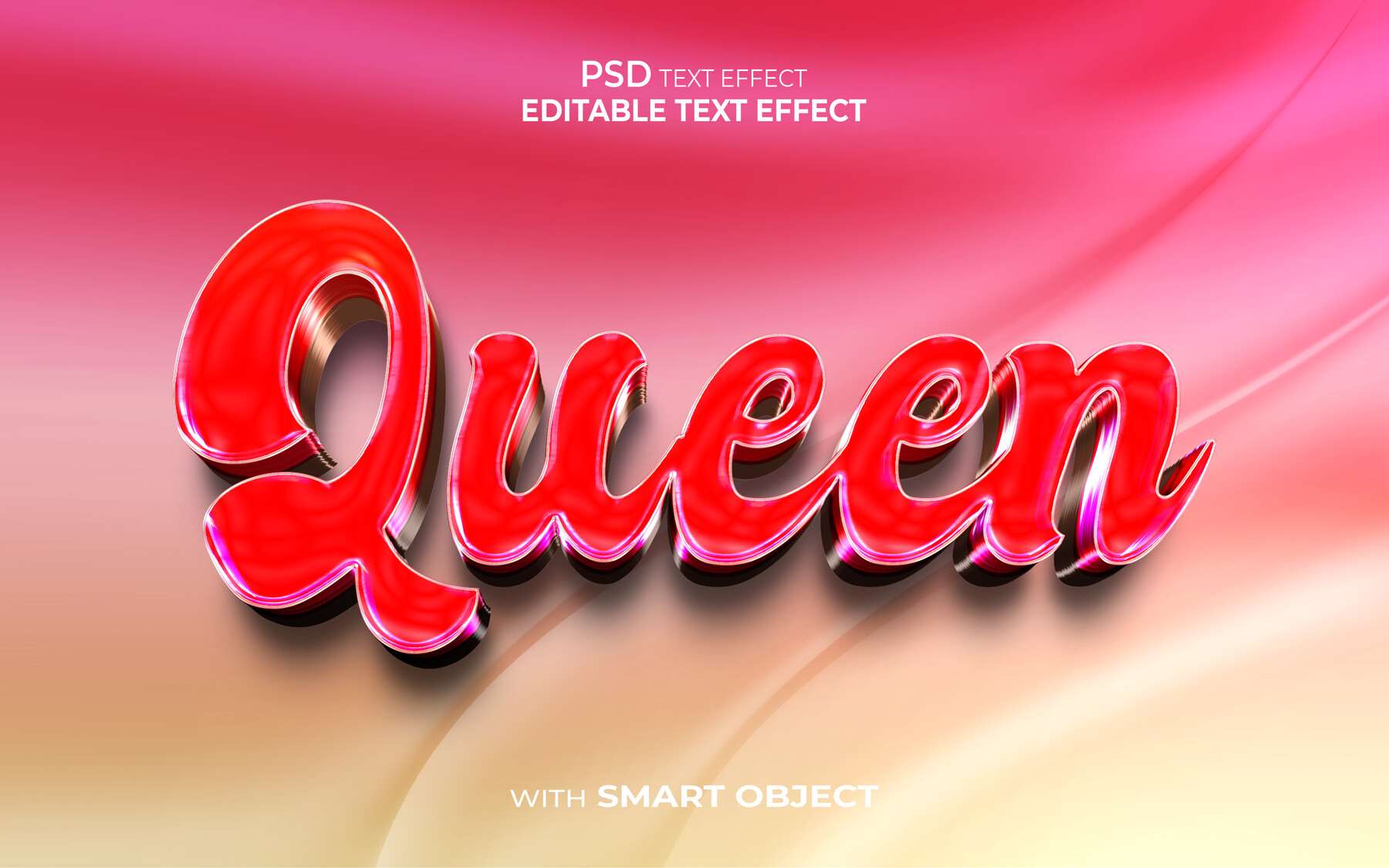 ArtStation - 3D Queen. PSD fully editable text effect. Layer style PSD ...