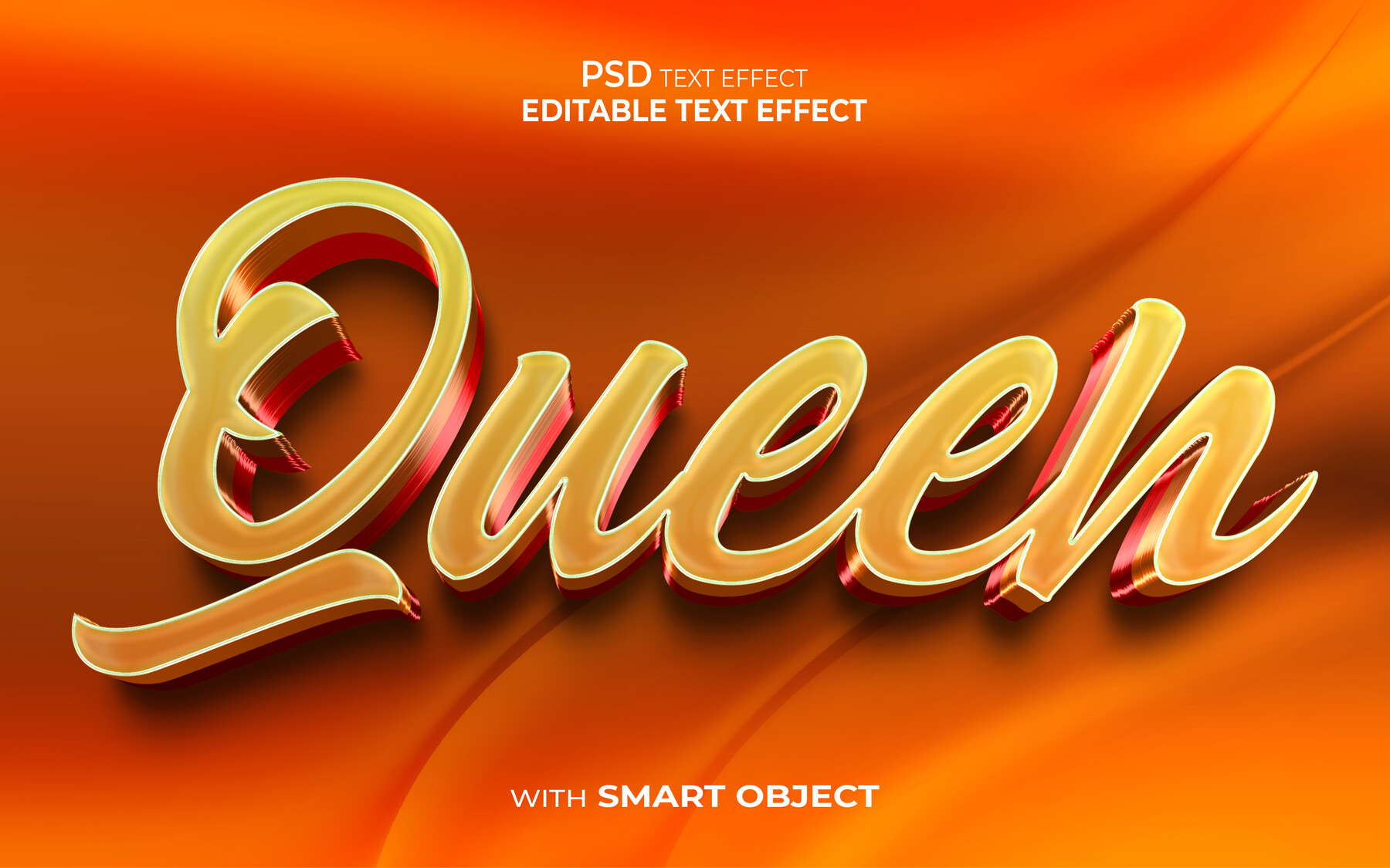 ArtStation - 3D Queen. PSD fully editable text effect. Layer style PSD ...