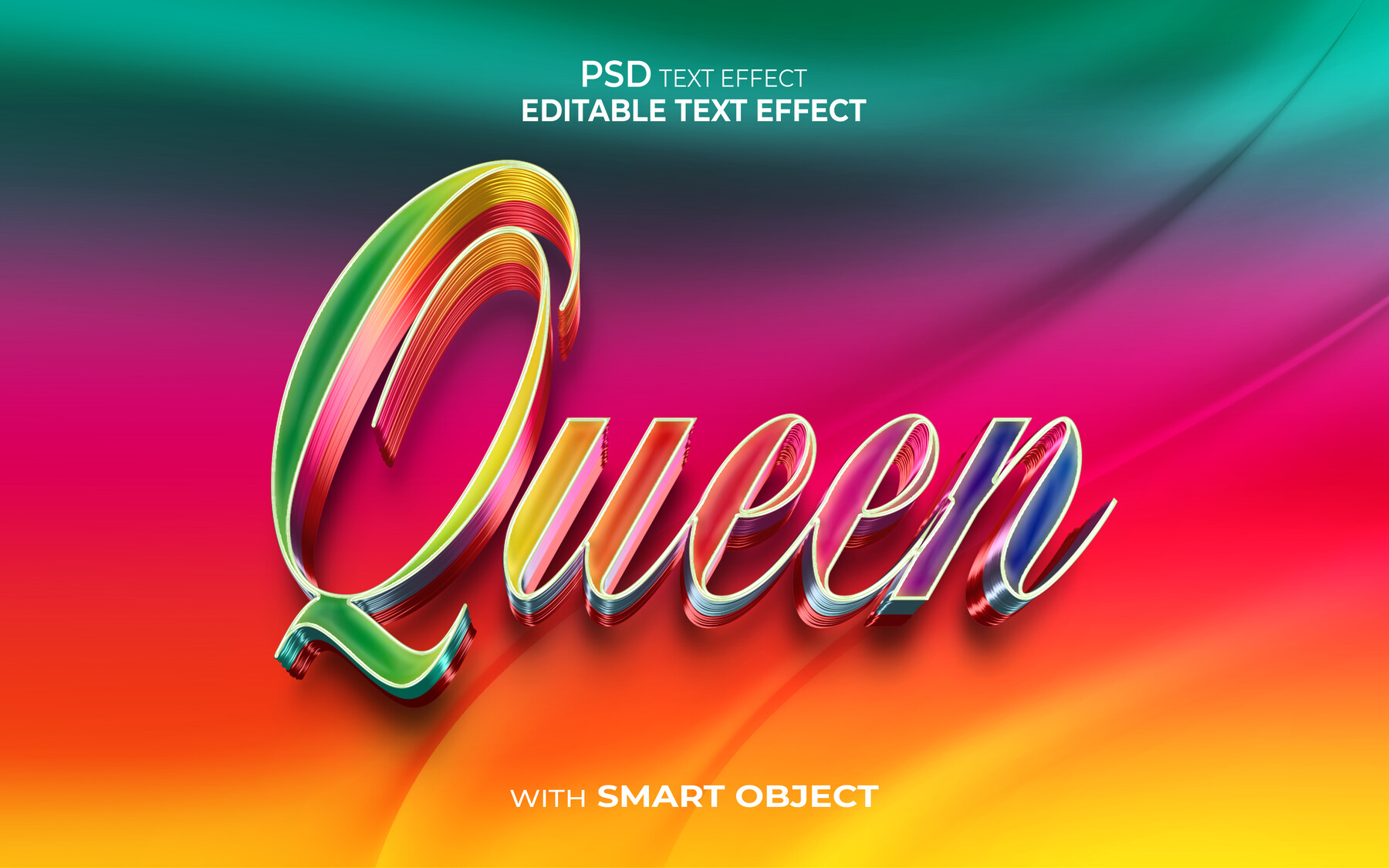 ArtStation - 3D Queen. PSD fully editable text effect. Layer style PSD ...