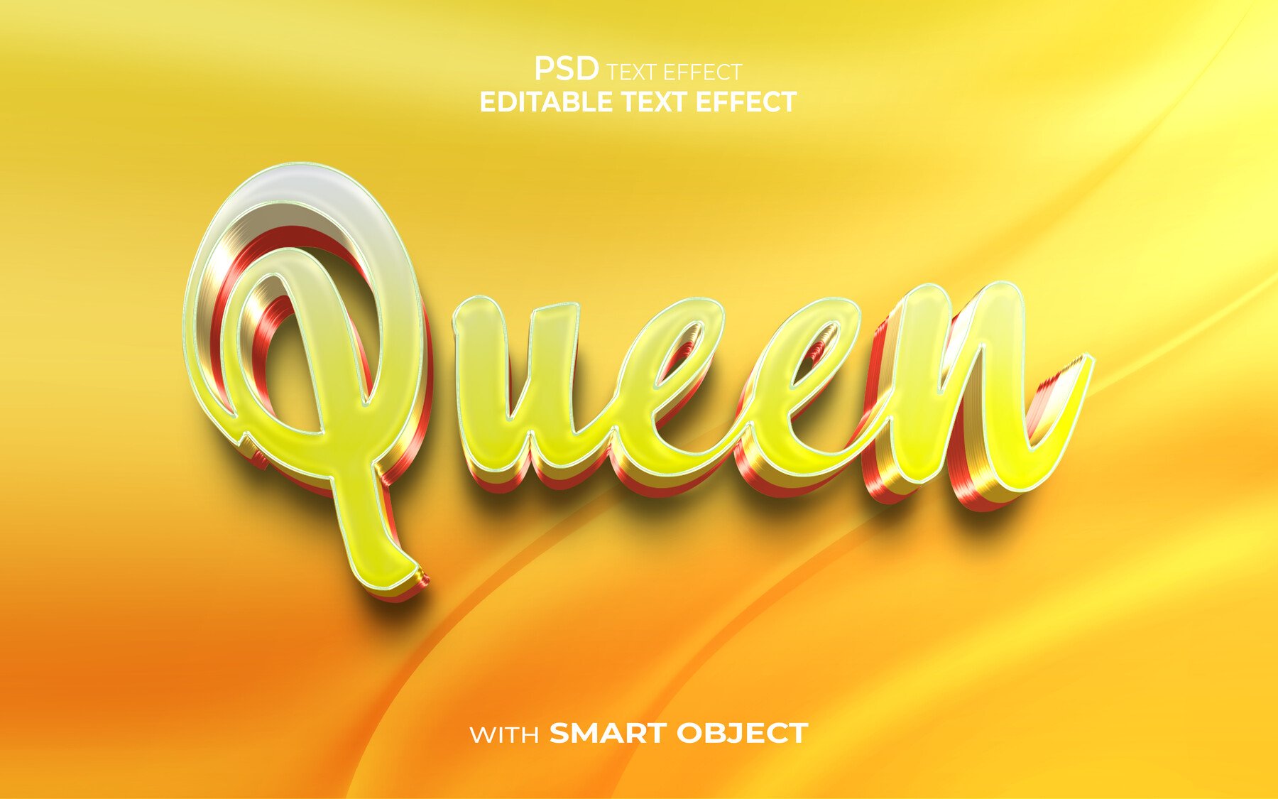 ArtStation - 3D Queen. PSD fully editable text effect. Layer style PSD ...